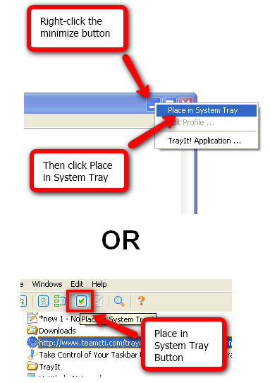 Minimize Programs to System Tray with TrayIt!