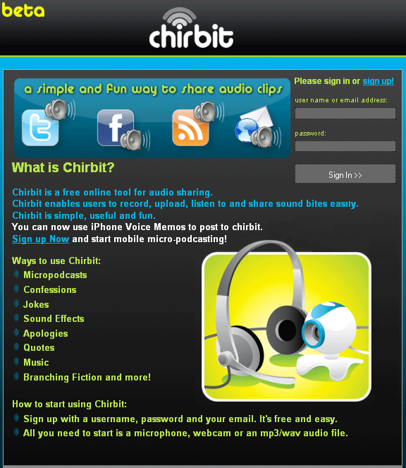 Chirbit: Record Audio Clips & Share Online