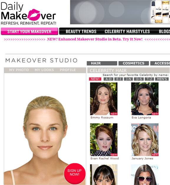 DailyMakeover: Online Virtual Makeover Site