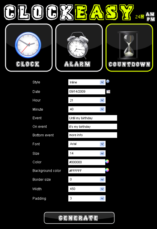 ClockEasy: Free Countdown Timer Widgets