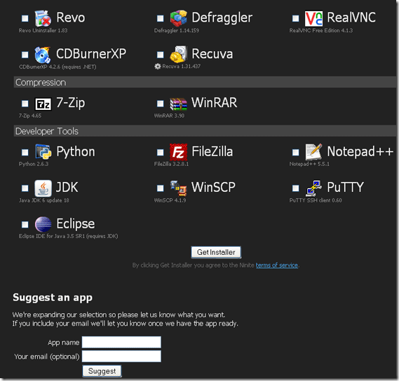 Ninite - Easily Install All Your Favorite Free Apps In One Go