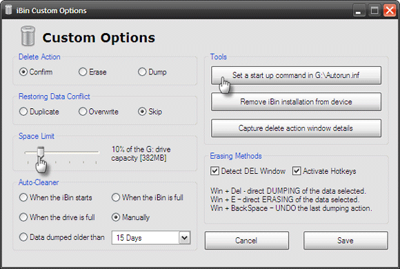 iBin - A Portable Recycle Bin For Your USB Device