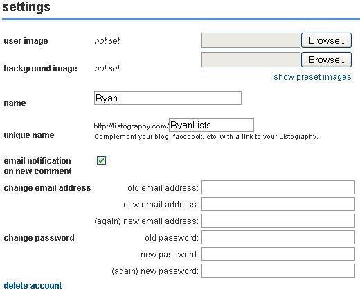Listography - Put Your Whole Life Into Lists Online