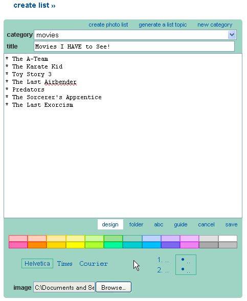 Listography - Put Your Whole Life Into Lists Online
