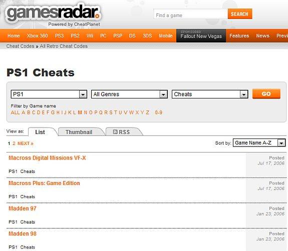 Top 8 Websites With Cheats for Old PS1 Games