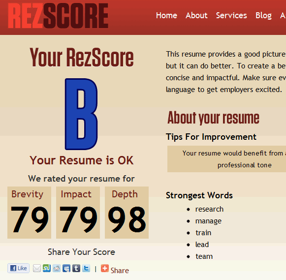 ReZScore: Free Resume Grader Online