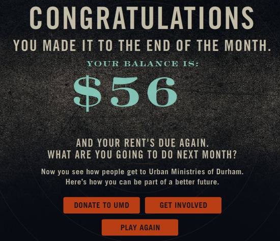 SPENT - An Online Game Designed To See If You Can Avoid Homelessness