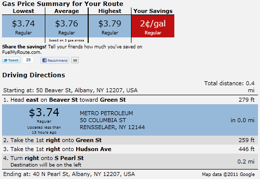 FuelMyRoute: Shows Cheapest Gas Prices For Your Car Journeys