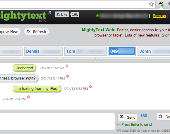 Send Text Messages From Your Browser With MightyText & MobiTexter [Android]