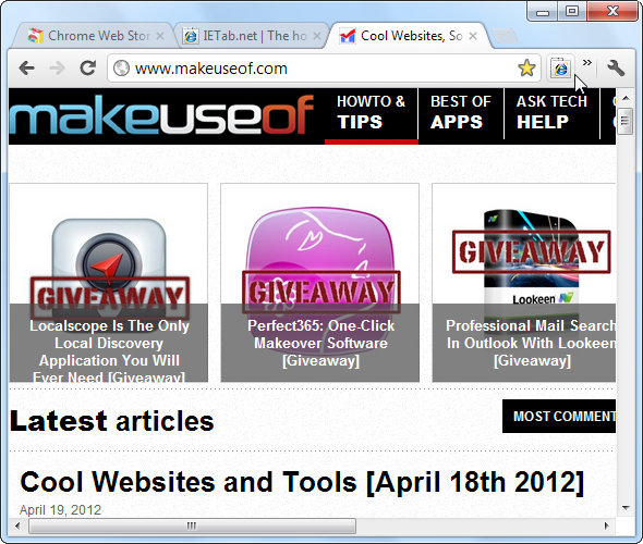 Use Internet Explorer in Google Chrome With IE Tab