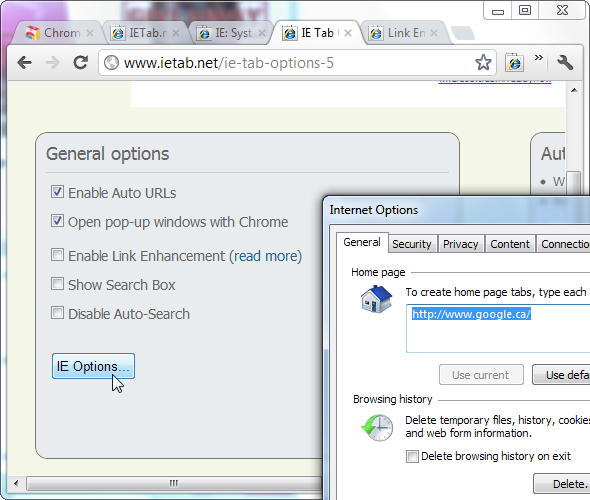 Use Internet Explorer in Google Chrome With IE Tab