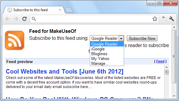 Easily Subscribe to Feeds With the RSS Subscription Extension [Chrome]