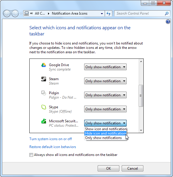 Manage And Tidy The Windows 7 System Tray