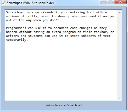 Scratchpad: An Easy Note Taking Application [Windows]