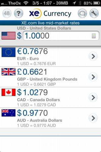 XE Currency Is The Best Way To Get Monetary Conversions On The Go [iOS]