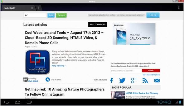 Emulate Android On Your Desktop Using Windroy