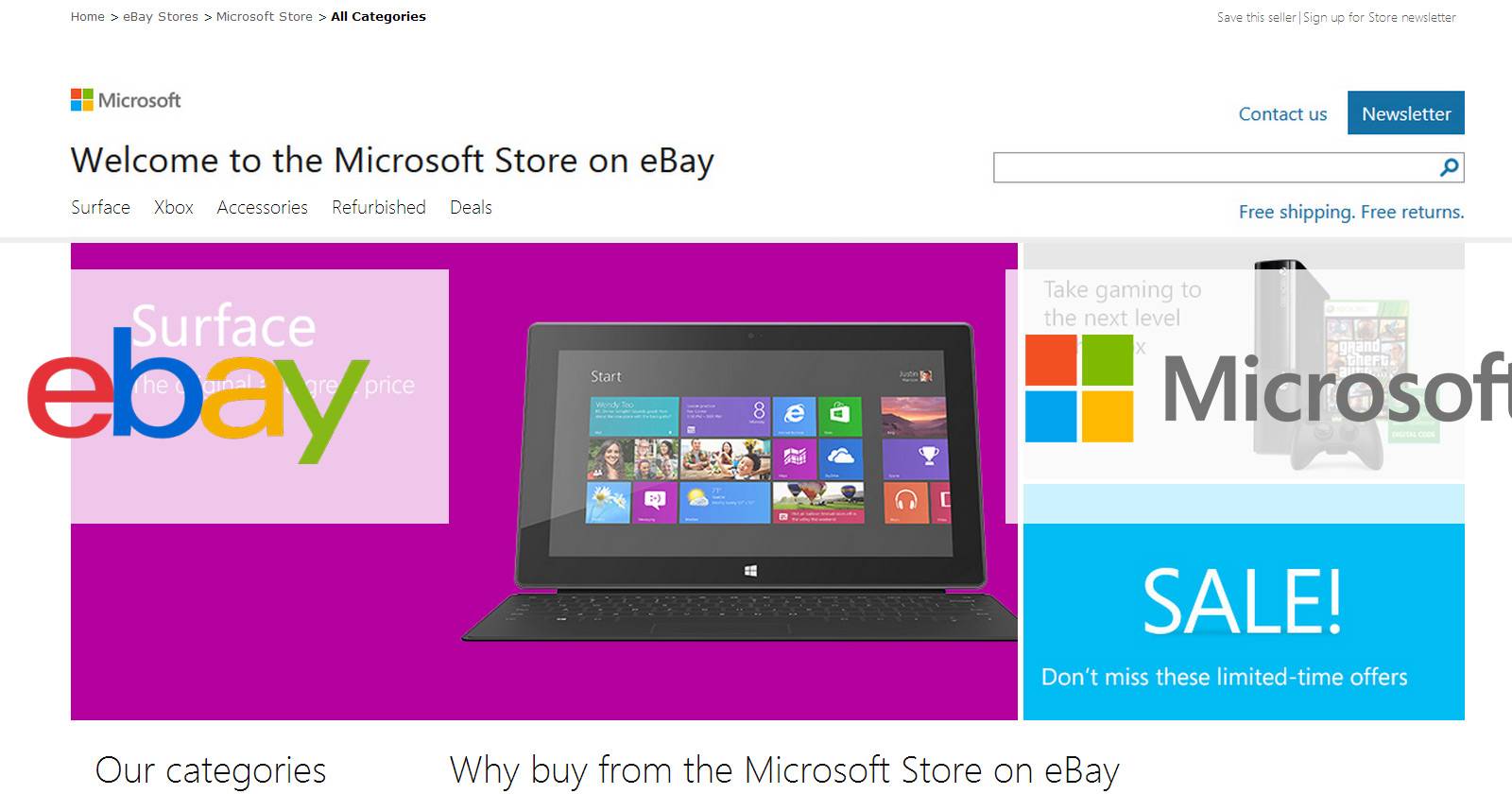 Microsoft Store Opens On eBay For Online Shoppers In The U.S.