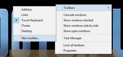 Build A Custom Windows 8 Start Menu Using Toolbars