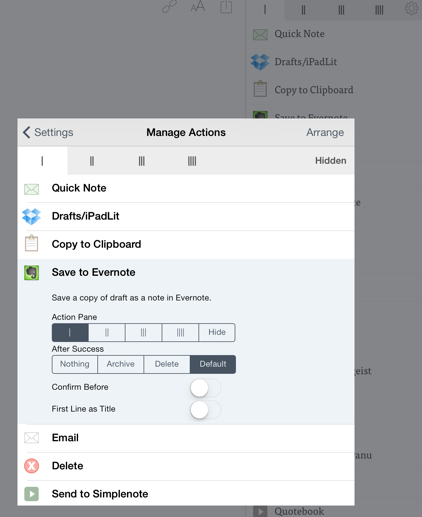 Send Content To Evernote In Record Time Using Drafts For iOS