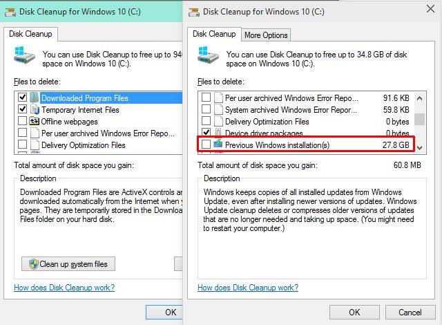 Free Up Disk Space by Removing Windows.old Folder