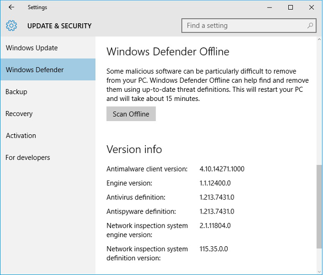 Windows Defender Can Now Scan for Malware on Startup