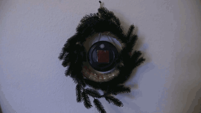 Upgrade Your Christmas Wreath With a Motion Activated LED Matrix