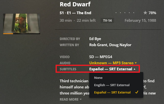 How to get subtitles without transcoding? : r/PleX