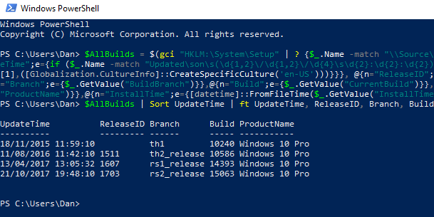 How to See Your Entire Windows Upgrade History as a List