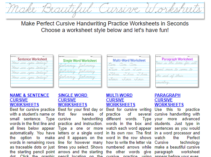 10 Printable Handwriting Worksheets to Practice Cursive