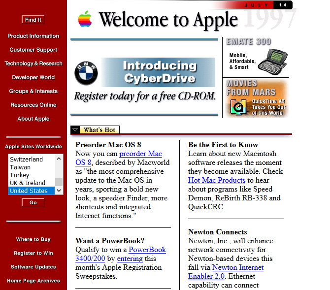 Go Back in Time: How 12 Big Websites Looked Years Ago