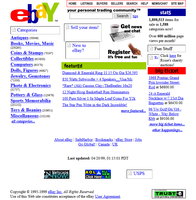 Go Back in Time: How 12 Big Websites Looked Years Ago