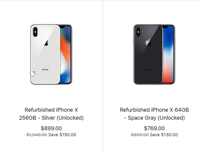 Apple Is Selling a Refurbished iPhone X for $769