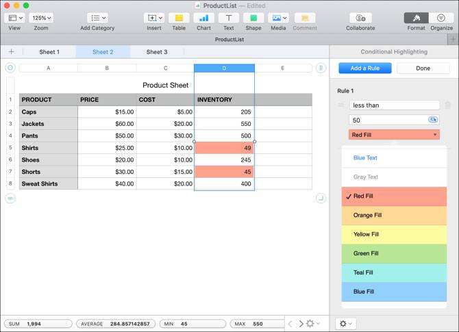 How to Use Conditional Formatting in Numbers on Mac