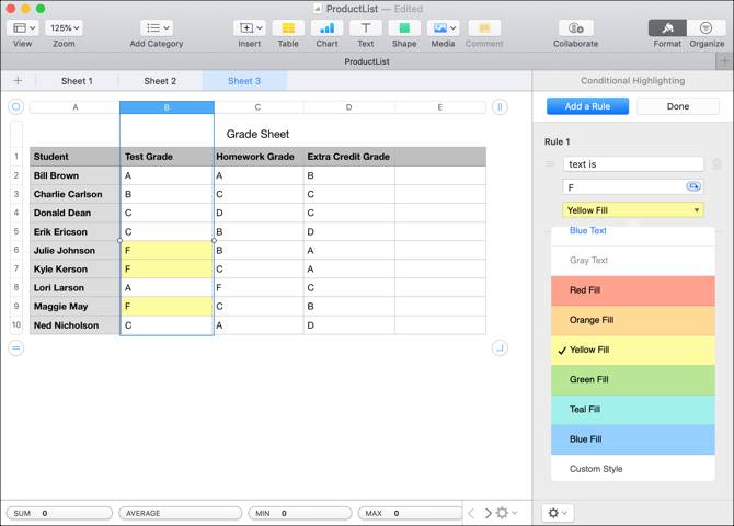 How to Use Conditional Formatting in Numbers on Mac