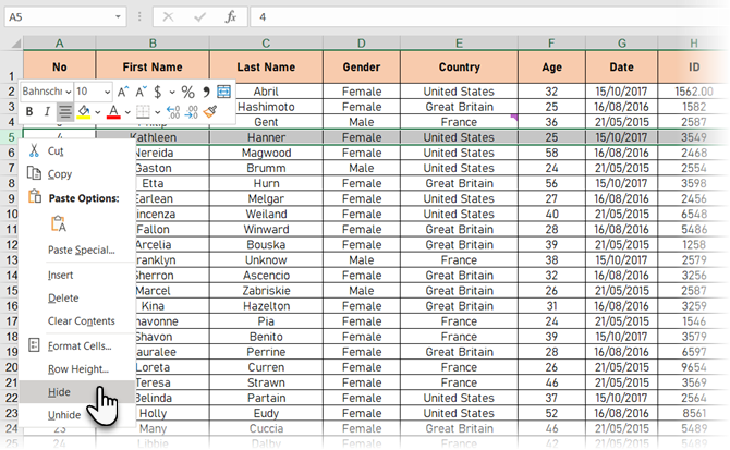 How to Hide and Unhide Anything You Want in Microsoft Excel