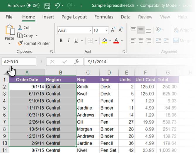 How to Use the Name Box in Excel