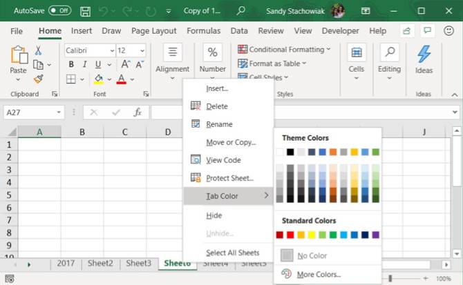How to Work With Worksheet Tabs in Microsoft Excel