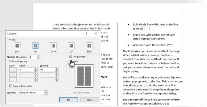 How to Insert a Horizontal or Vertical Line in Microsoft Word