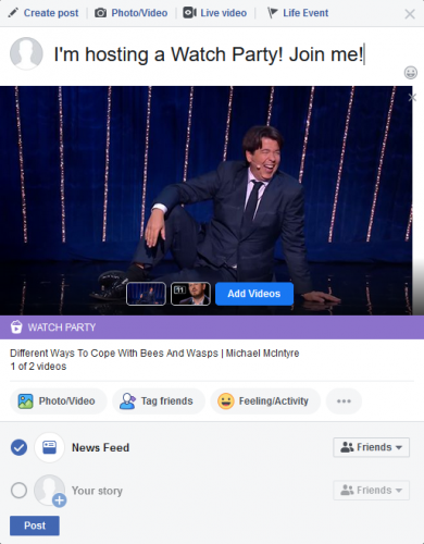 How to Host a Facebook Watch Party to Watch Videos Together