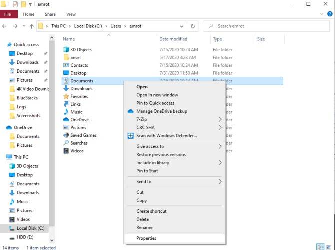 How to Move Your User Folders in Windows 10