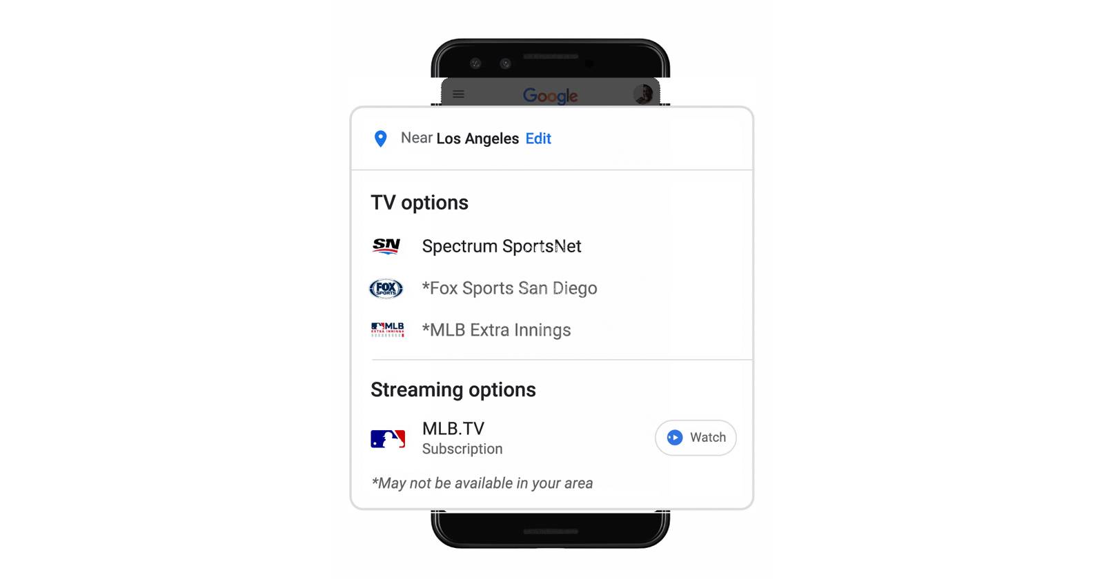 Google Makes It Easier to Find Live Sports and TV Shows