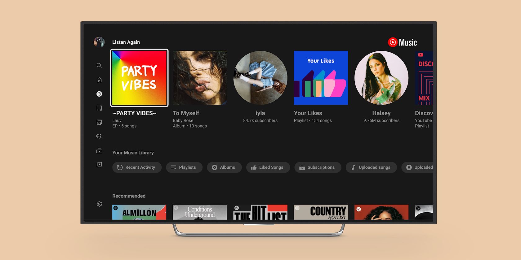 YouTube Music on TVs Gets New Features and Design