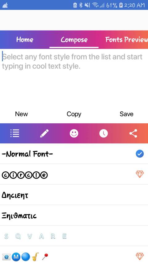 normal phone font