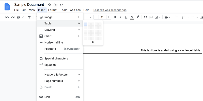 How to Insert a Text Box in Google Docs