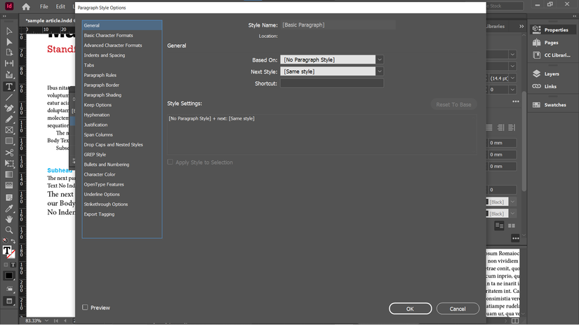 How to Use InDesign Paragraph and Character Styles