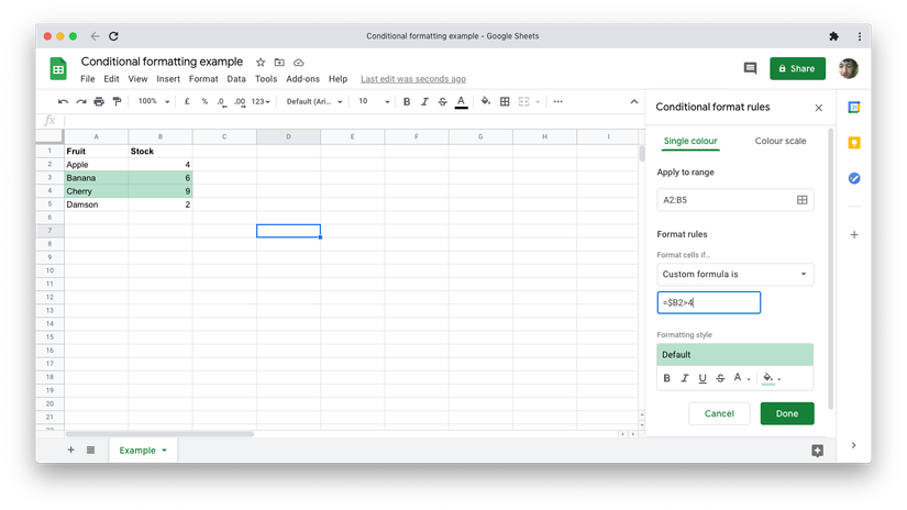 How to Use Conditional Formatting in Google Sheets