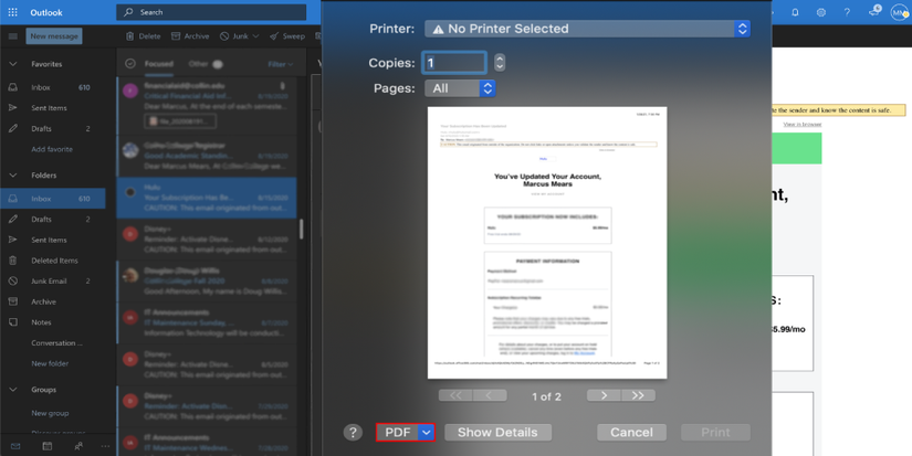 How to Save an Email as a PDF in Outlook