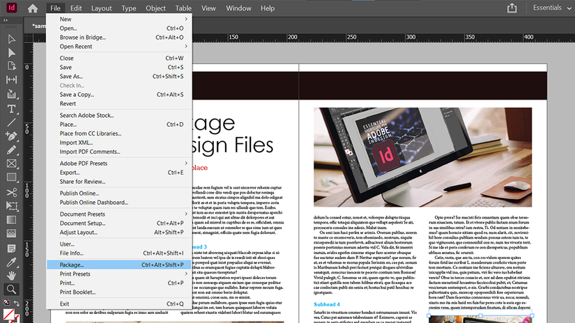 How to Package Files in Adobe InDesign
