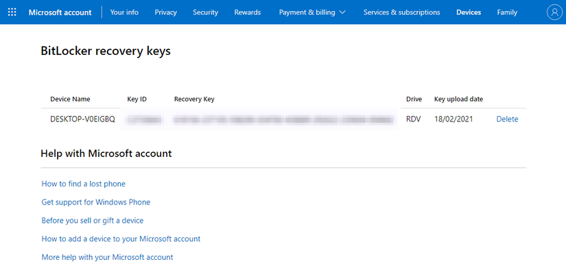 How to Find The Bitlocker Recovery Key in Windows 10