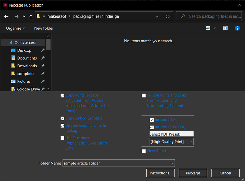 How to Package Files in Adobe InDesign